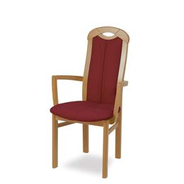 Armlehnstuhl Home Affaire, B:63cm H:103cm T:54cm, rot, Massivholz, Esszimmer, St&uuml;hle, "ALEX, Stuhl,Armlehnstuhl", Stuhl, Armlehnstuhl, Ausf&uuml;hrung mit