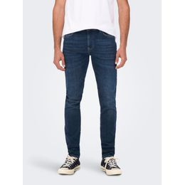 Only & Sons ONLY & SONS Herren Slim-fit-Jeans "LOOM LIFE SLIM 4WAY", blau, Gr. 28, Denim/Jeans, Obermaterial: 98% Baumwolle, 2% Elasthan, Jeans