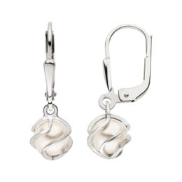 Jobo Damen Perlenohrringe "Ohrringe 23 mm", Perlen Silber 925 (Sterlingsilber)silber 925, Perlen, Silber 925 (Sterlingsilber), Ohrringe