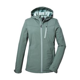 Killtec Damen Softshelljacke "KOS 89 WMN SFTSHLL JCKT", grau, Gr. 36, Oberstoff: Oberseite: 100% Polyester (recycelt), R&uuml;ckseite: 100% Polyester
