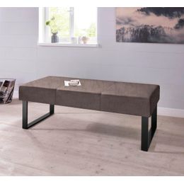 Sitzbank Home Affaire, B:140cm H:50cm T:62cm, braun, Holzwerkstoff, Massivholz, Polyester, Esszimmer, Sitzb&auml;nke, "Oliver"