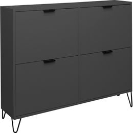 Mäusbacher Schuhschrank MÄUSBACHER, B:120cm H:99cm T:25cm, schwarz, Holzwerkstoff, Flur, Schränke, "Bonnie TOPSELLER", Schuhschrank mit Drahtgestell