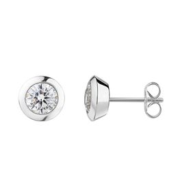 Paar Creolen Celesta, wei&szlig;, Ohrringe, Damen, one-size, Silber 925 (Sterlingsilber)