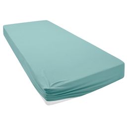 Spannbettlaken OTTO HOME, B:140cm L:200cm, blau, Jersey-Elasthan, Obermaterial: 96% Baumwolle, 4% Elasthan, Bettlaken, "Cremona Comfort", In
