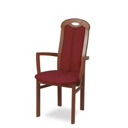 Armlehnstuhl Home Affaire, B:63cm H:103cm T:54cm, rot, Massivholz, Esszimmer, St&uuml;hle, "ALEX, Stuhl,Armlehnstuhl", Stuhl, Armlehnstuhl, Ausf&uuml;hrung mit