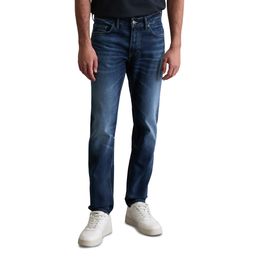 Marc O'Polo 5-Pocket-Jeans MARC O'POLO "aus Bio-Baumwolle-Mix", Herren, Gr. 32, L&auml;nge 32, dunkelblau, Obermaterial: 90% Baumwolle, 9% Polyester, 1% Elasthan, unifarben, figurbetont normal, Jeans 5-Pocket-Jeans