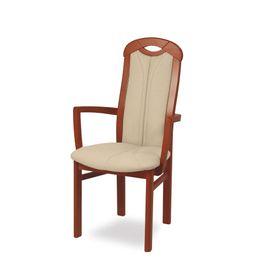 Armlehnstuhl Home Affaire, B:63cm H:103cm T:54cm, beige, Massivholz, Esszimmer, St&uuml;hle, "ALEX, Stuhl,Armlehnstuhl", Stuhl, Armlehnstuhl, Ausf&uuml;hrung