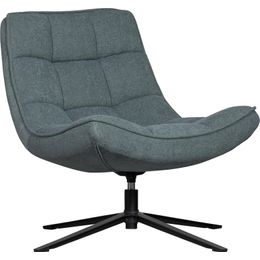 Drehsessel Woood, B:74cm H:84cm T:86cm, blau, Wohnzimmer, Sessel, "Maudi", Metallgestell, gepolstert mit gewebtem Stoff, H 84 cm x B 74 cm