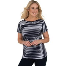 TRIGEMA Damen T-Shirt "TRIGEMA T-Shirt mit schickem P&uuml;nktchen-Muster", blau, Gr. M, 100% Baumwolle, Shirts