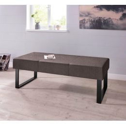 Sitzbank Home Affaire, B:140cm H:50cm T:62cm, braun, Holzwerkstoff, Massivholz, Polyester, Esszimmer, Sitzb&auml;nke, "Oliver"