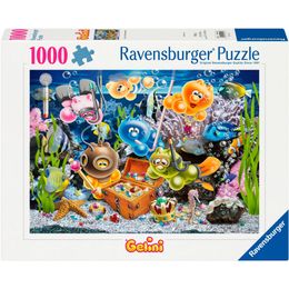 Ravensburger Kinder Puzzle "Gelini im Unterwasserspa&szlig;", bunt, Pappe, B:70cm H:50cm, Puzzles, Made in Germany