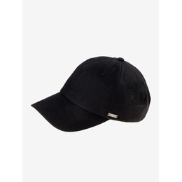 Tom Tailor Herren Baseball Cap, schwarz, unifarben, Canvas, Baumwolle, Caps, mit dezenter Fischgrätenstruktur