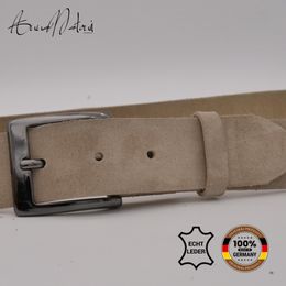AnnaMatoni Damen Lederg&uuml;rtel "AnnaMatoni Damen Lederg&uuml;rtel in hochwertigem Velour Leder 3,5cm", beige, Gr. 125, 100% Leder, G&uuml;rtel