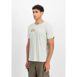 T-Shirt Alpha Industries "Alpha Label T-Shirt", Herren, Gr. L, stone, Obermaterial: 100% Baumwolle, Shirts T-Shirt