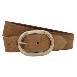 AnnaMatoni Damen Lederg&uuml;rtel "AnnaMatoni Damen Lederg&uuml;rtel in hochwertigem Velour Leder 4cm"cognac 640, Gr. 110, 100% Leder, G&uuml;rtel