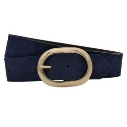 AnnaMatoni Damen Lederg&uuml;rtel "AnnaMatoni Damen Lederg&uuml;rtel in hochwertigem Velour Leder 4cm"marine 490, Gr. 125, 100% Leder, G&uuml;rtel