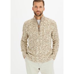bonprix Herren Troyer "Troyer Pullover mit Rei&szlig;verschluss", beige, Gr. 60, Obermaterial: 100% Polyacryl, Pullover, Troyer Pullover mit Rei&szlig;verschluss