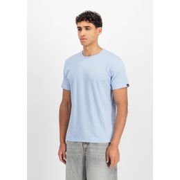 T-Shirt Alpha Industries "Backprint T-Shirt", Herren, Gr. L, artic blau, Obermaterial: 100% Baumwolle, Shirts T-Shirt