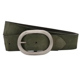 AnnaMatoni Damen Lederg&uuml;rtel "AnnaMatoni Damen Lederg&uuml;rtel in hochwertigem Velour Leder 4cm"olive 560, Gr. 90, 100% Leder, G&uuml;rtel