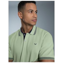 TRIGEMA Herren Poloshirt "TRIGEMA Poloshirt mit kontrastfarbigen Akzenten", grün, Basic, Gr. M, 100% Baumwolle, Shirts