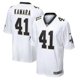 Nike Herren Footballtrikot "Nike Trikot New Orleans Saints NFL Road Game Jersey Kamara 41", weiß, Gr. L, 100% Polyester, Trikots