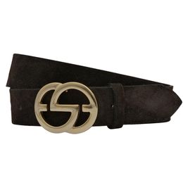 AnnaMatoni Damen Lederg&uuml;rtel "AnnaMatoni Damen Lederg&uuml;rtel in hochwertigem Velour Leder 4cm", braun, Gr. 125, 100% Leder, G&uuml;rtel