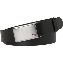Tommy Hilfiger Damen Koppelg&uuml;rtel "Plaque Belt 3,5 cm breit", schwarz, Basic,festlich, Gr. 100, unifarben, Leder, G&uuml;rtel, individuell verstellbare