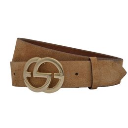 AnnaMatoni Damen Lederg&uuml;rtel "AnnaMatoni Damen Lederg&uuml;rtel in hochwertigem Velour Leder 4cm", braun, Gr. 130, 100% Leder, G&uuml;rtel