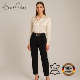 AnnaMatoni Damen Lederg&uuml;rtel "AnnaMatoni Damen Lederg&uuml;rtel in hochwertigem Veganem Nappa 3cm"wei&szlig; 100, Gr. 110, 100% Leder, G&uuml;rtel