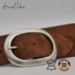 AnnaMatoni Damen Lederg&uuml;rtel "AnnaMatoni Damen Lederg&uuml;rtel in hochwertigem Velour Leder 4cm", braun, Gr. 90, 100% Leder, G&uuml;rtel