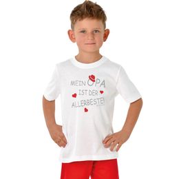 TRIGEMA Jungen T-Shirt "TRIGEMA T-Shirt Opas Liebling", wei&szlig;, Gr. 104, Feinripp, 100% Baumwolle (Bio-Baumwolle kbA), Shirts