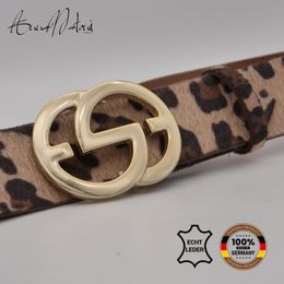 AnnaMatoni Damen Lederg&uuml;rtel "AnnaMatoni Damen Lederg&uuml;rtel in hochwertigem Kunstfell in Leo", braun, Gr. 95, 100% Leder, G&uuml;rtel