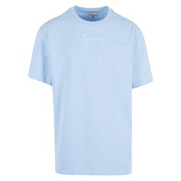 T-Shirt Karl Kani "Karl Kani Herren KM213-038-2 Small Signature Tee", Damen, Gr. XS, lightblau, 100% Baumwolle, bedruckt, relaxed fit, Rundhals, Shirts T-Shirt