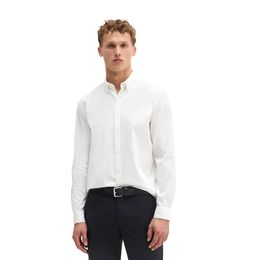 Marc O'Polo MARC O'POLO Herren Langarmhemd "aus Bio-Baumwolle", wei&szlig;, Gr. XS, unifarben, Obermaterial: 100% Baumwolle, Hemden