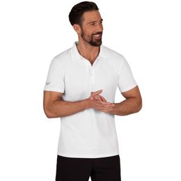 TRIGEMA Herren Poloshirt "TRIGEMA Poloshirt aus Polyester mit Knopfleiste", wei&szlig;, Gr. XL, Piqu&eacute;, 100% Polyester (Bioactive), Shirts