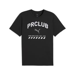 Puma Herren Trainingsshirt "RUN CLUB Graphic Mesh T-Shirt Herren", schwarz, Gr. XXL, clean, Obermaterial: 94% Polyester, 6% Elasthan, Shirts