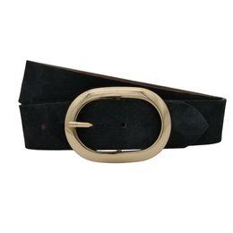 AnnaMatoni Damen Lederg&uuml;rtel "AnnaMatoni Damen Lederg&uuml;rtel in hochwertigem Velour Leder 4cm", schwarz, Gr. 100, 100% Leder, G&uuml;rtel