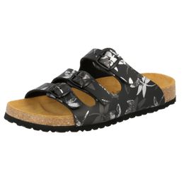 Lico Damen Pantolette "Pantolette Bioline Leave", Gr. 42, schwarz, Synthetik, Schuhe