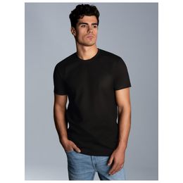 TRIGEMA Herren T-Shirt "TRIGEMA Slim Fit T-Shirt aus DELUXE Baumwolle", schwarz, Basic, Gr. S, 100% Baumwolle, Shirts