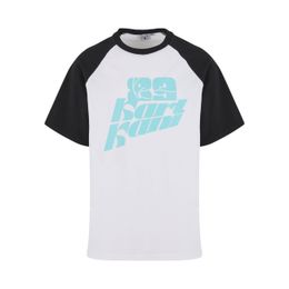 T-Shirt Karl Kani "Karl Kani Signature Colorblock Raglan T-Shirt", Damen, Gr. M, weiß, 100% Baumwolle, bedruckt, oversize, Rundhals, Shirts T-Shirt