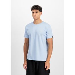 T-Shirt Alpha Industries "Basic T-Shirt SL", Herren, Gr. L, artic blau, Obermaterial: 100% Baumwolle, Shirts T-Shirt