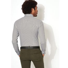 DESOTO Herren Langarmhemd "Jerseyhemd Casual Kent langarm", wei&szlig;, Gr. XXL, gemustert, gepunktet, mehrfarbig, Jersey, Obermaterial: 100% Baumwolle,
