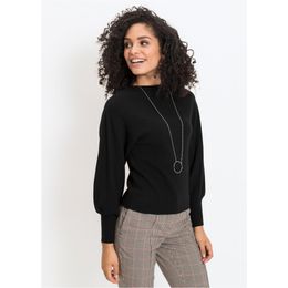 bonprix Damen Strickpullover "Oversize-Pullover aus Viskose-Mix", schwarz, Gr. 52, Obermaterial: 50% Viskose, 26% Polyamid, 24% Polyester, Pullover,