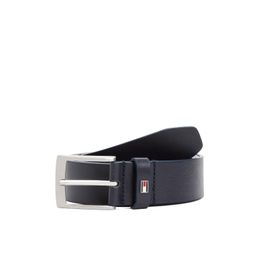 Tommy Hilfiger Herren Lederg&uuml;rtel "ADAN 3.5 cm breit EXT", blau, Gr. 100, unifarben, Rindsleder, G&uuml;rtel, Metalllogopatch, Einfachdornschnalle