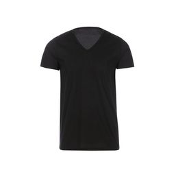 TRIGEMA Herren T-Shirt "TRIGEMA V-Shirt Slim Fit", schwarz, Basic, Gr. L, Single Jersey, 100% Baumwolle, Shirts