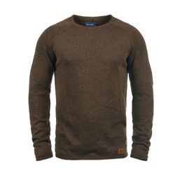 Blend Herren Strickpullover "BHDan", braun, Gr. XXL, meliert, Feinstrick, 50% Baumwolle, 50% Polyacryl, Pullover, Stilvoller Strickpullover mit