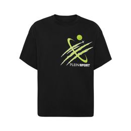 Plein Sport Herren T-Shirt "Scratch"0227, schwarz, gr&uuml;nfluo, Gr. M, Obermaterial: 100% Baumwolle, Shirts