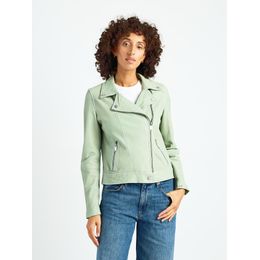 Maze Damen Blouson "42023069", gr&uuml;n, Gr. M, Obermaterial: 100% Lammleder. Innenfutter: 100% Baumwolle. &Auml;rmelfutter: 100% Polyester. Strickmaterial: