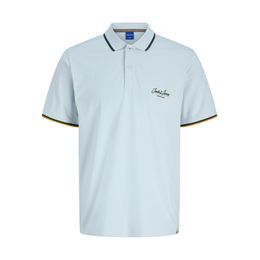 Jack & Jones JACK & JONES Herren Poloshirt "JORTEN POLO SS BMUSS25", blau, Gr. XS, meliert, Jersey, Obermaterial: 50% Baumwolle, 50% Polyester, Shirts