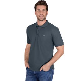 TRIGEMA Herren Poloshirt "TRIGEMA Poloshirt in Piqué-Qualität", grau, Basic, Gr. S, 100% Baumwolle, Shirts